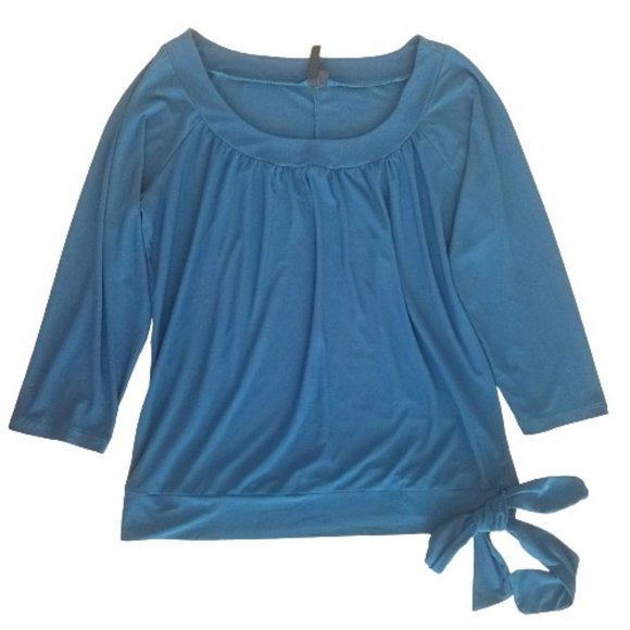 Susan Lawrence | Tops | Susan Lawrence Blue Blouse Sache Bow Pxl | Poshmark